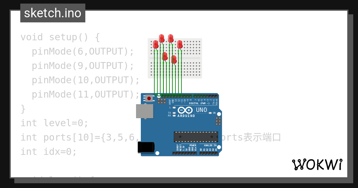 呼吸流水灯 Wokwi Esp32 Stm32 Arduino Simulator 7287