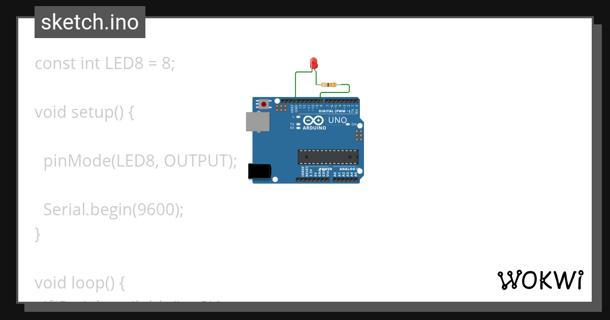 OFF-ON LED - Wokwi ESP32, STM32, Arduino Simulator