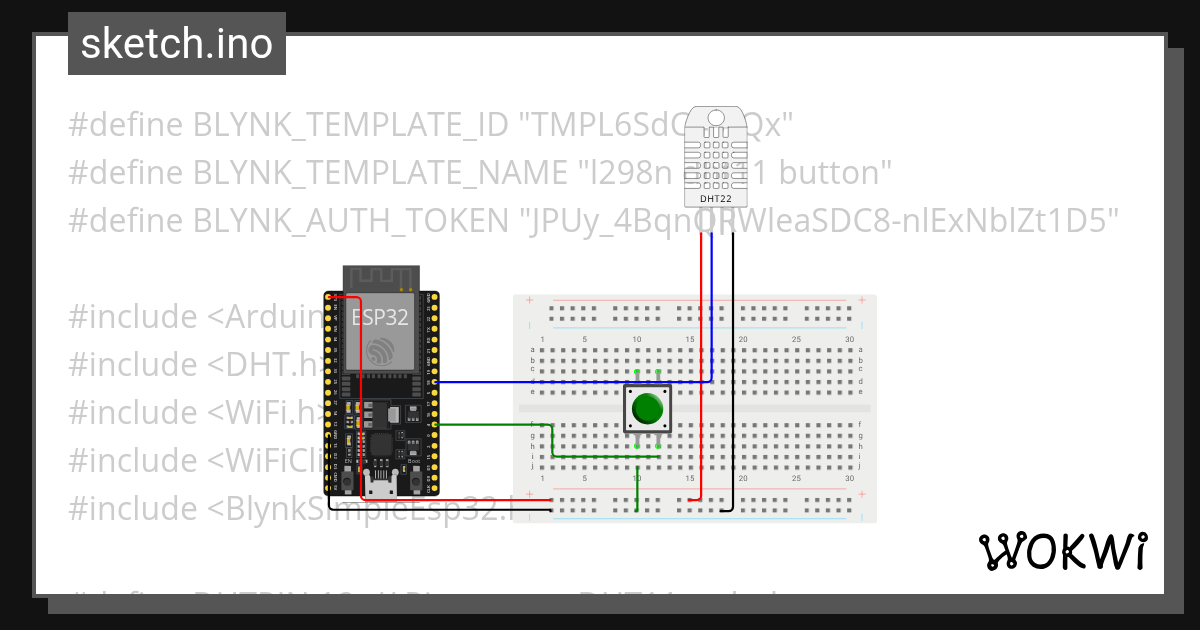 Project Kelembapan DHT22 - Wokwi ESP32, STM32, Arduino Simulator
