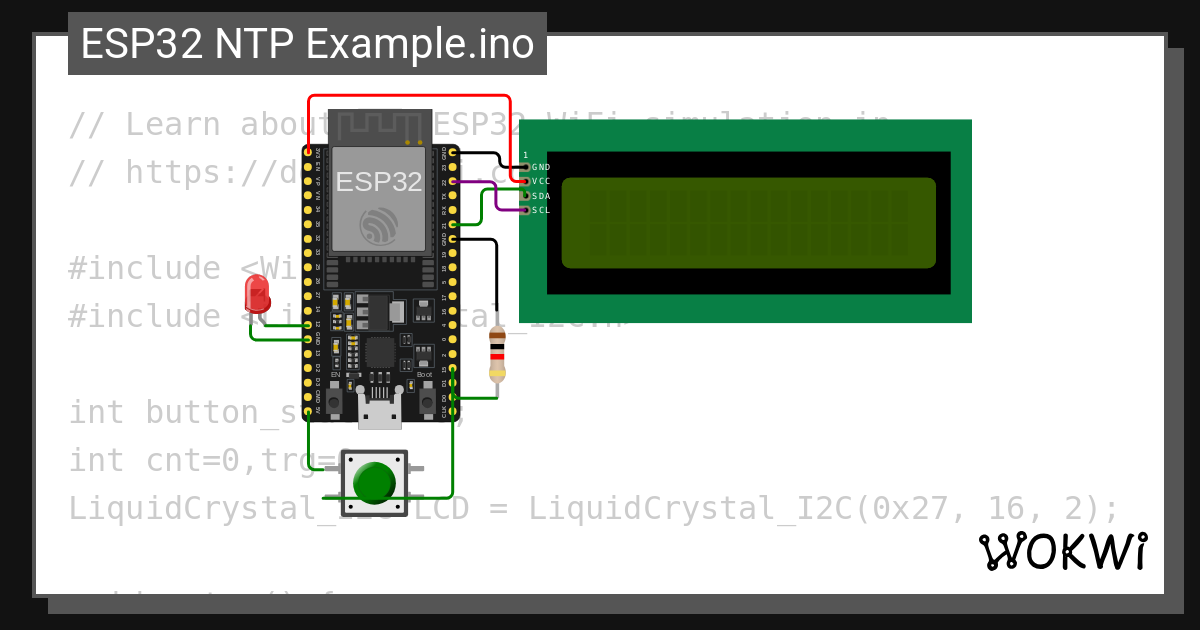 Esp32 I2clcd Led Copy Wokwi Esp32 Stm32 Arduino Simulator
