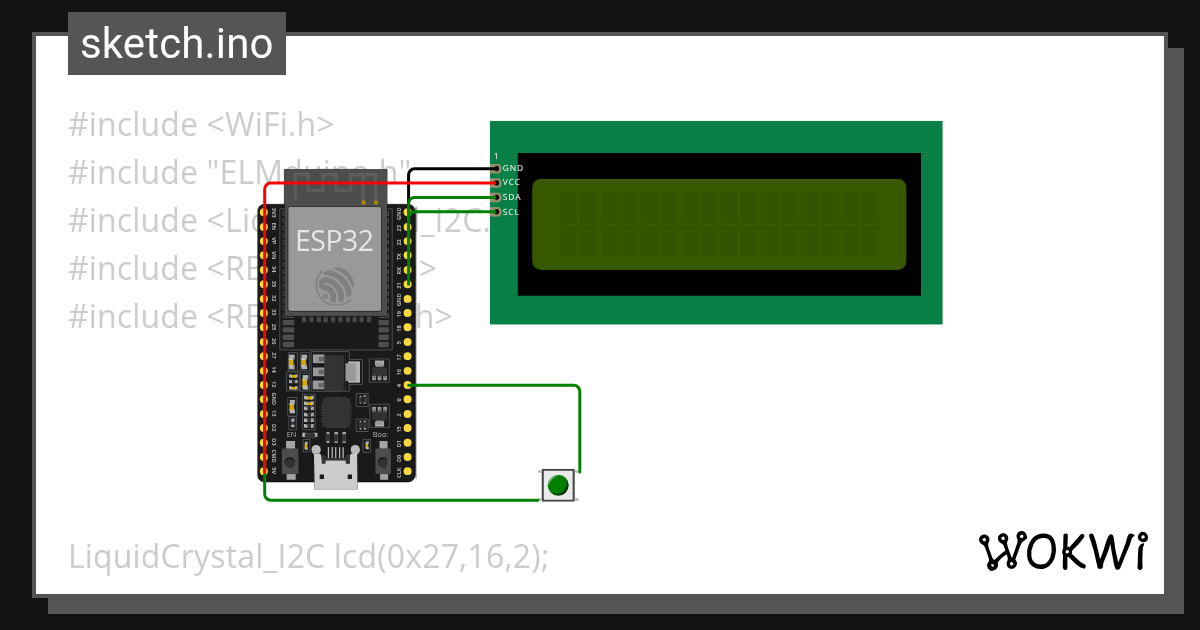 obd_lcd - Wokwi ESP32, STM32, Arduino Simulator