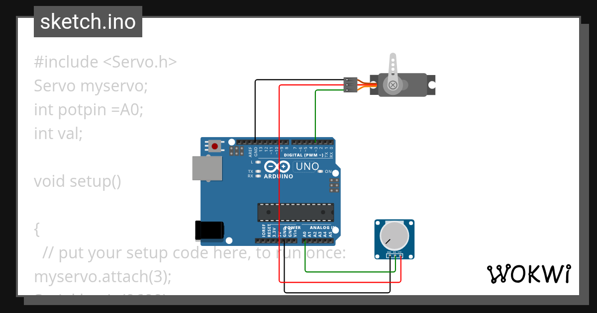 MOTOR SERVO - Wokwi ESP32, STM32, Arduino Simulator