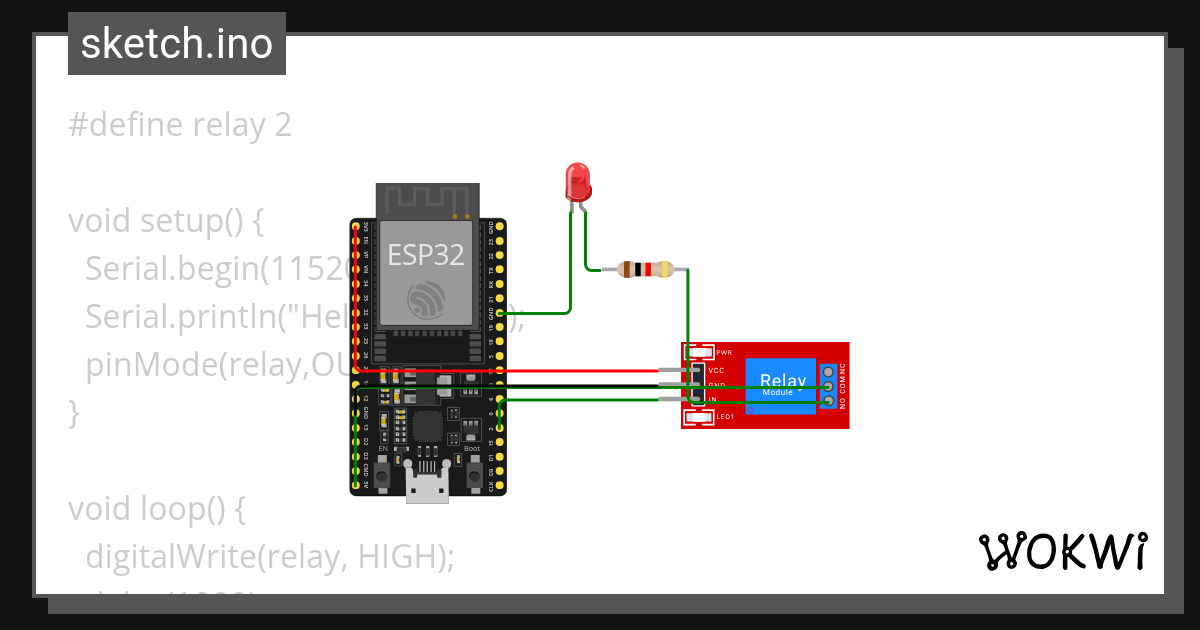 Relay - Wokwi ESP32, STM32, Arduino Simulator