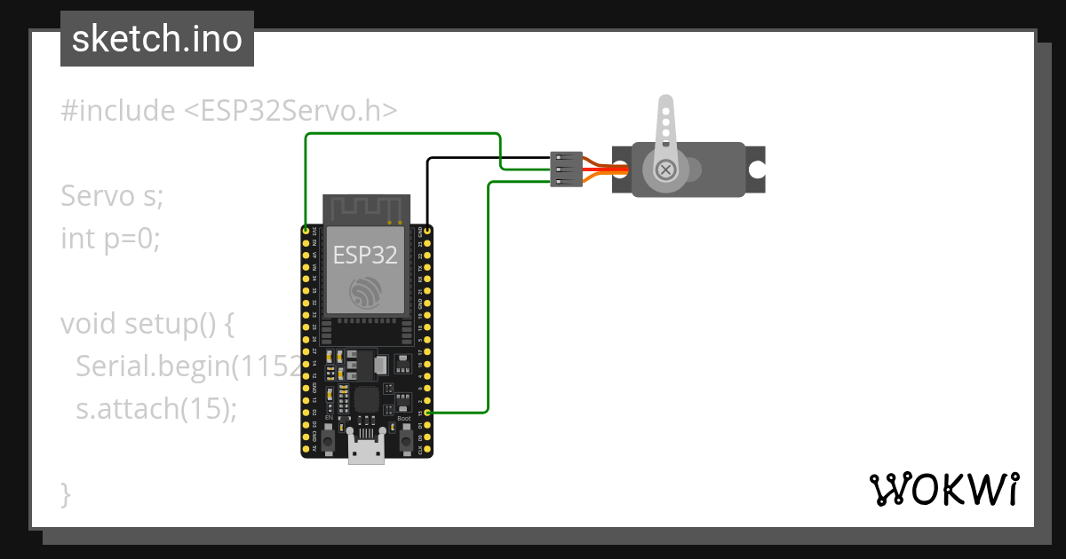 SERVO - test - Wokwi ESP32, STM32, Arduino Simulator