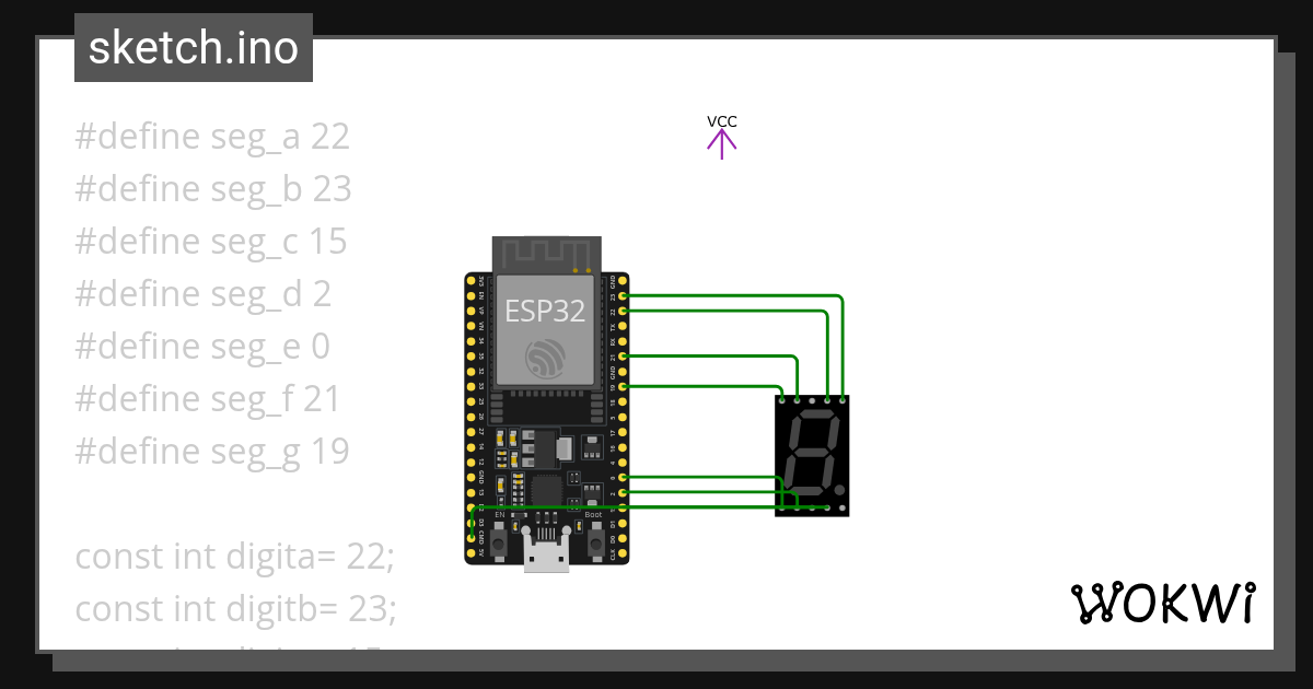 7 Segment Wokwi Esp32 Stm32 Arduino Simulator 0184