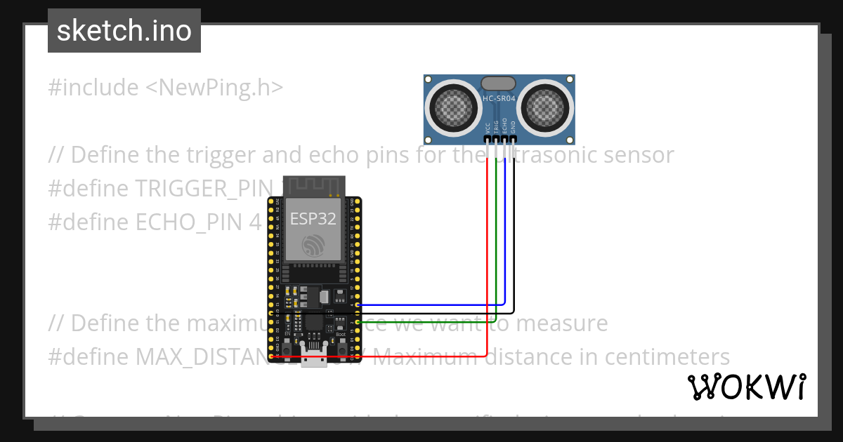 ultrasonic - Wokwi ESP32, STM32, Arduino Simulator