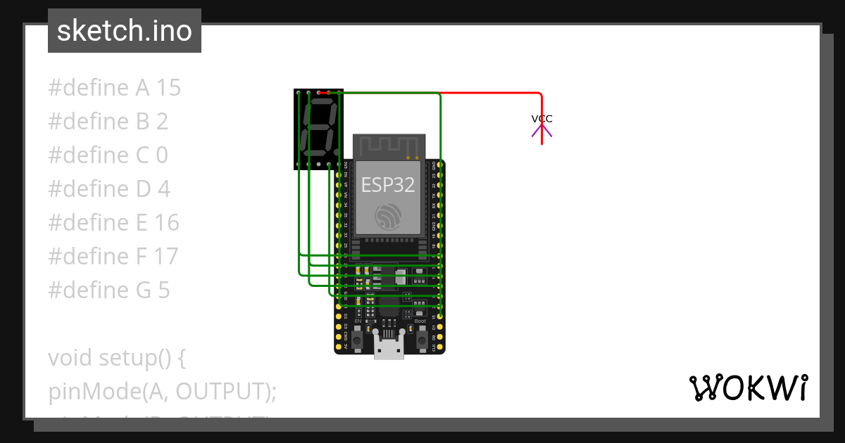 7 SEGMENT - Wokwi ESP32, STM32, Arduino Simulator