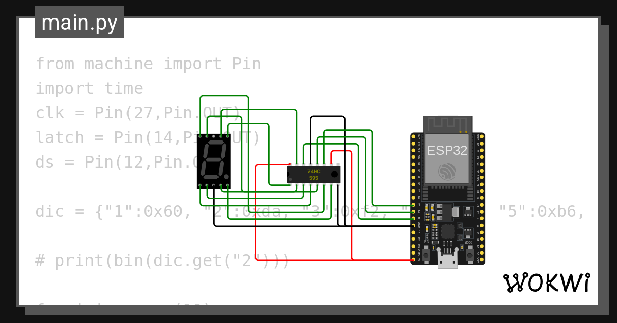 四位数码管 Wokwi Esp32 Stm32 Arduino Simulator 