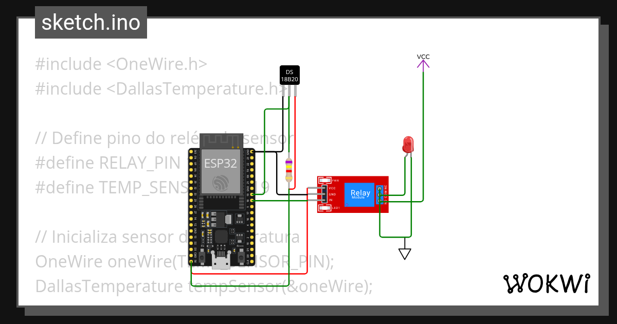 esquentar sem resistor - Wokwi ESP32, STM32, Arduino Simulator