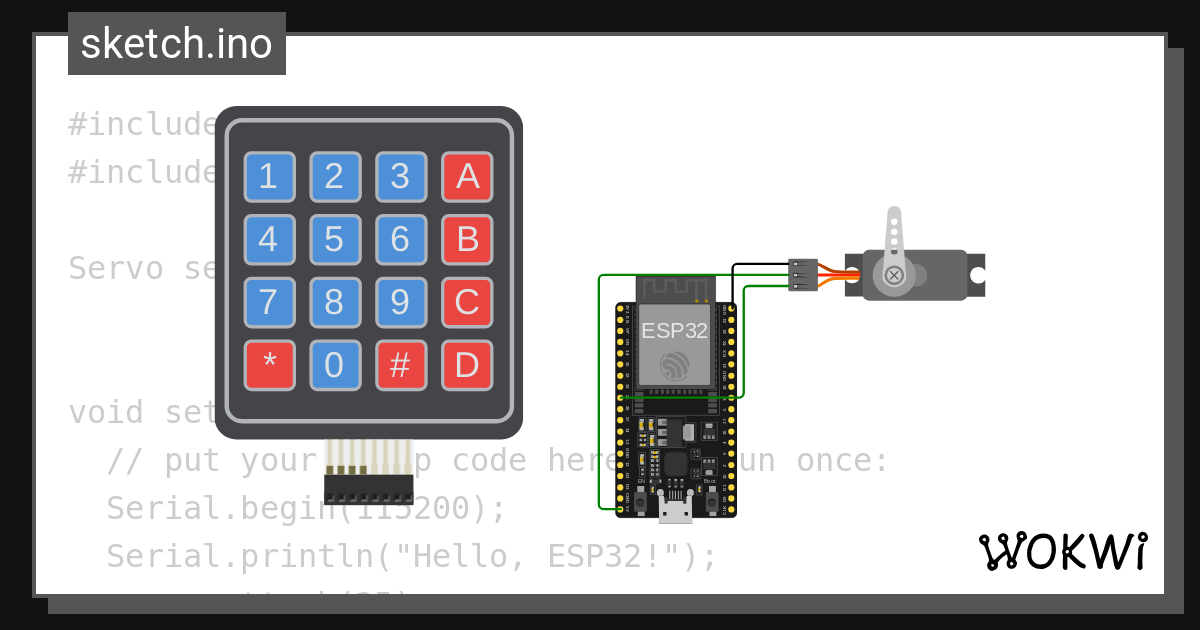 Servo Motor Password Wokwi Esp32 Stm32 Arduino Simulator