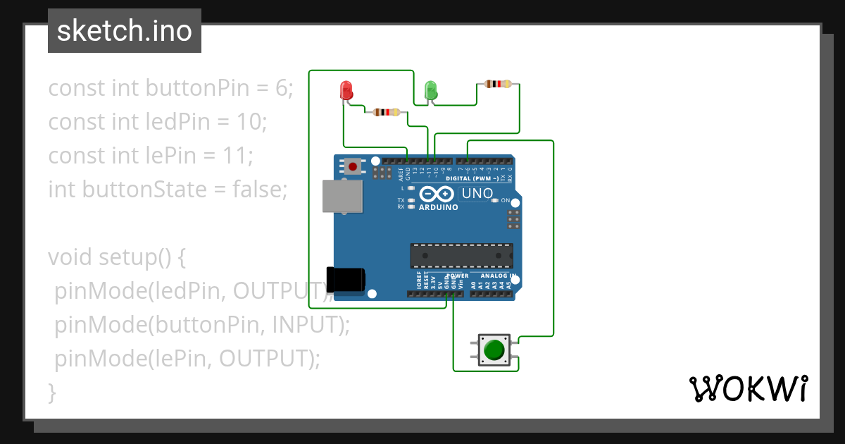 Button LED Sidewalk Light - Wokwi ESP32, STM32, Arduino Simulator
