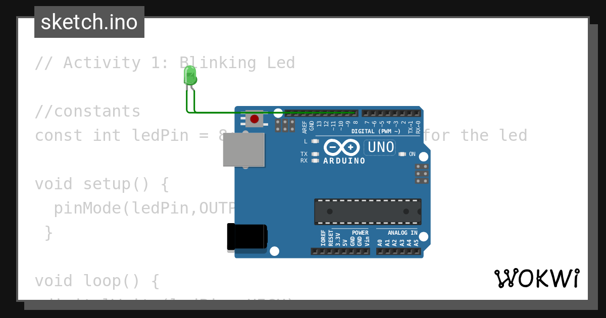 Activity 1 Blinking Led Wokwi Esp32 Stm32 Arduino Simulator 0829