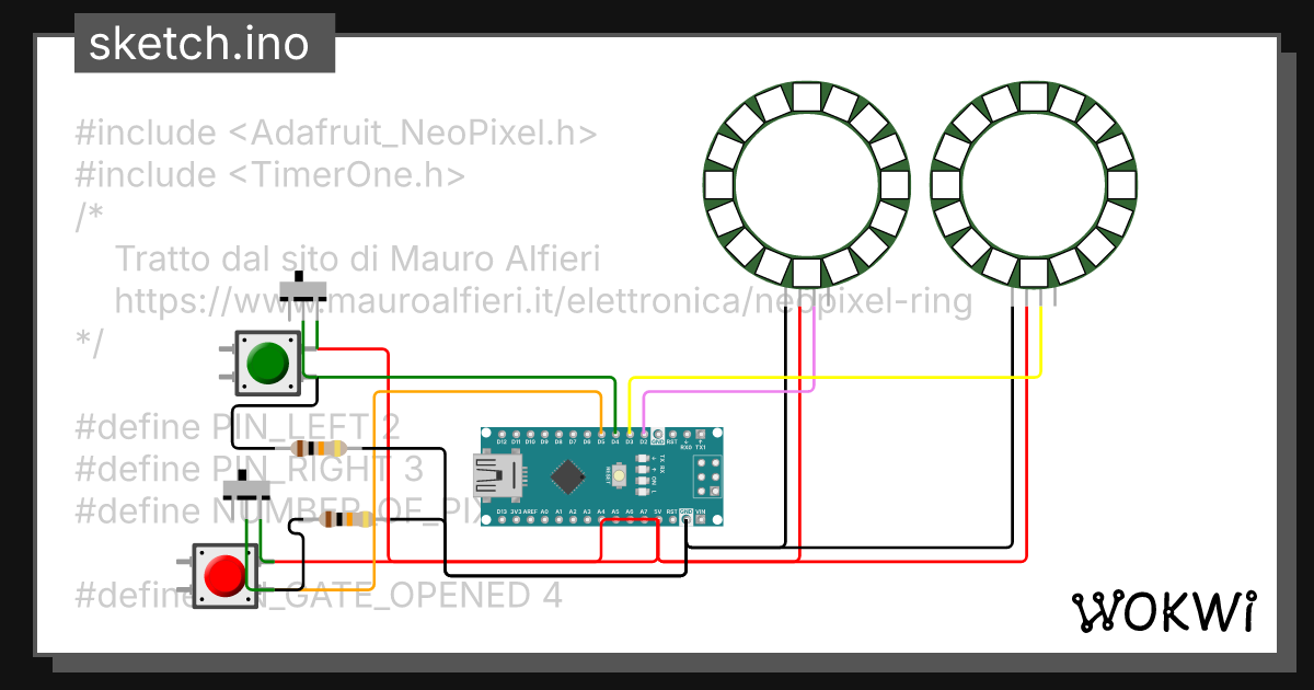 fance_led - Wokwi ESP32, STM32, Arduino Simulator