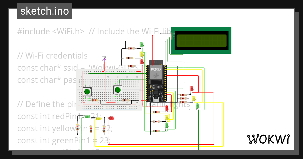 cade samples four traffic Copy - Wokwi ESP32, STM32, Arduino Simulator