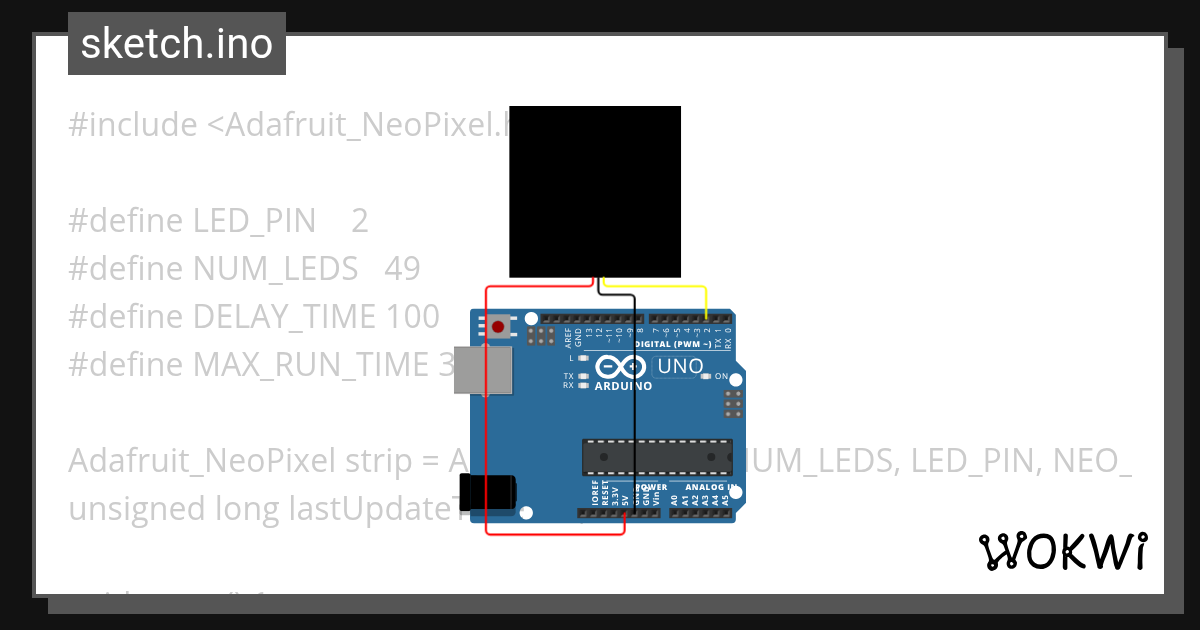 Dennis Ken Project: Code for Flashing Lights - Wokwi ESP32, STM32, Arduino Simulator