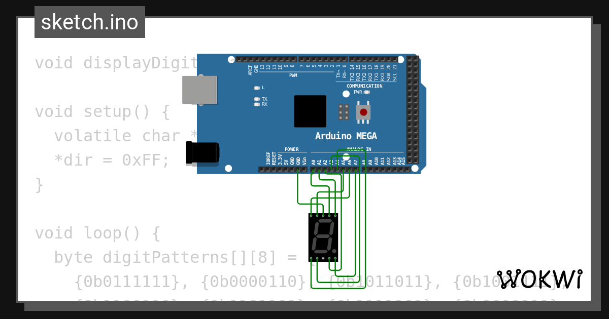 Seven Segment Wokwi Esp32 Stm32 Arduino Simulator 