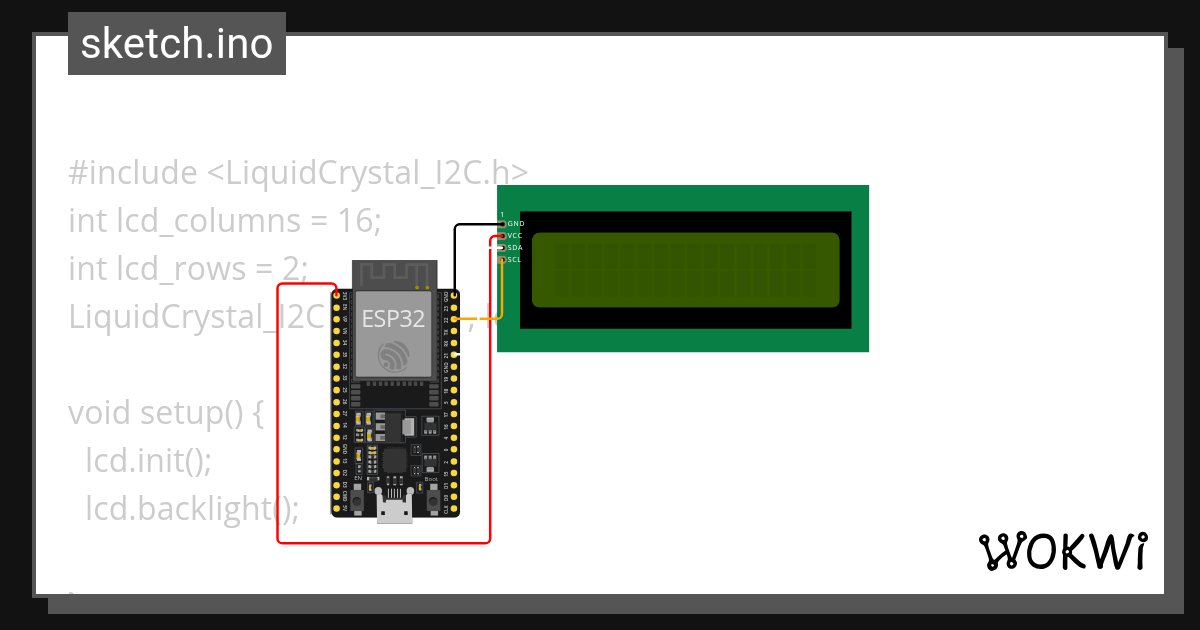 LCD MONITOR - Wokwi ESP32, STM32, Arduino Simulator
