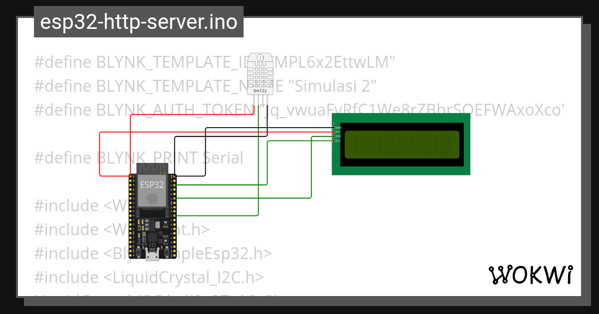 ESP32 DHT22_LCD Zia - Wokwi ESP32, STM32, Arduino Simulator