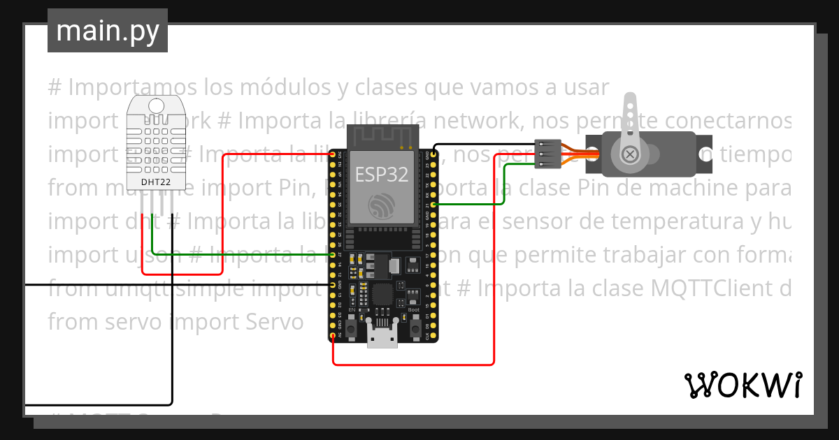 Servo DHT22 - Wokwi ESP32, STM32, Arduino Simulator