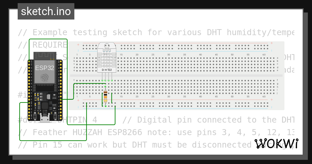Temperature Humadity Sensor Wokwi Esp32 Stm32 Arduino Simulator 6623