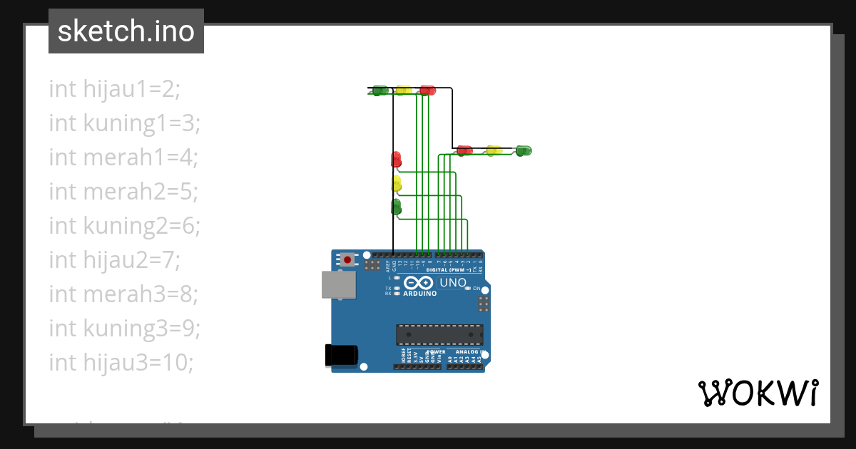 lampu merah - Wokwi ESP32, STM32, Arduino Simulator