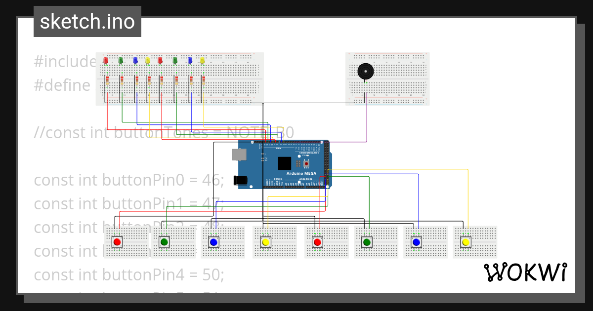 MEGA LED test - Wokwi ESP32, STM32, Arduino Simulator