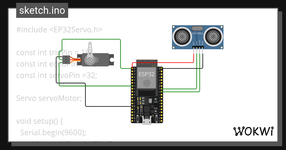 SERVO_distance - Wokwi ESP32, STM32, Arduino Simulator