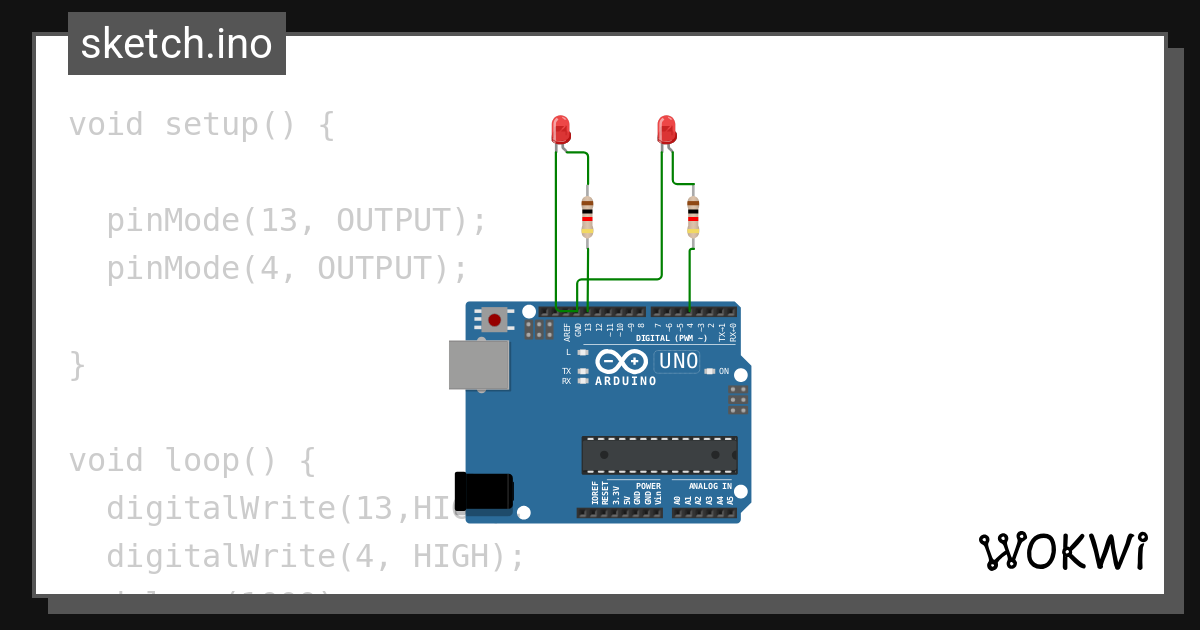 Blinkingleds Diff Time Wokwi Esp32 Stm32 Arduino Simulator