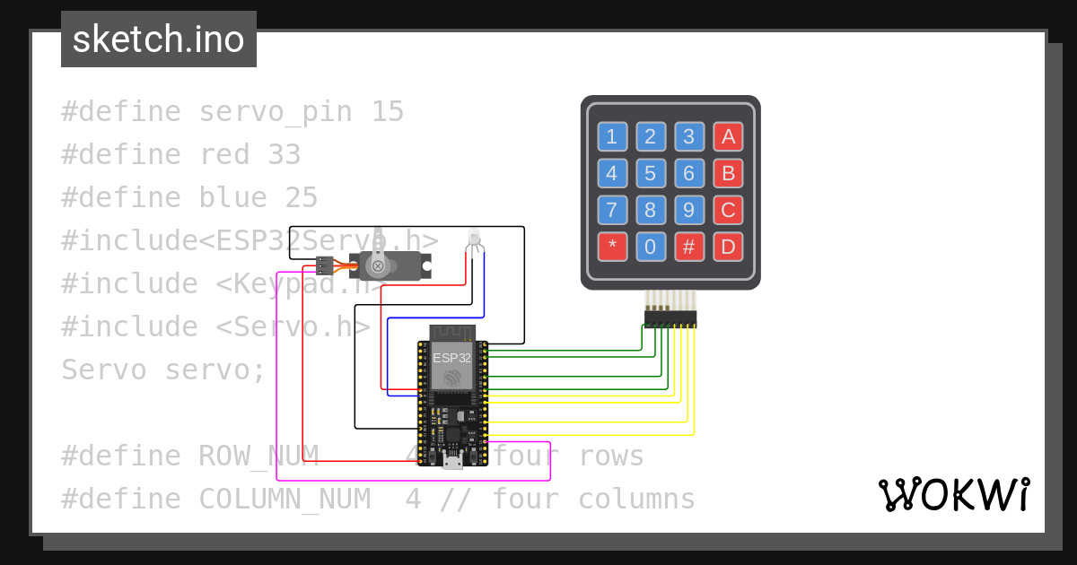 Esp32 Servo Password Unlock Wokwi Esp32 Stm32 Arduino Simulator