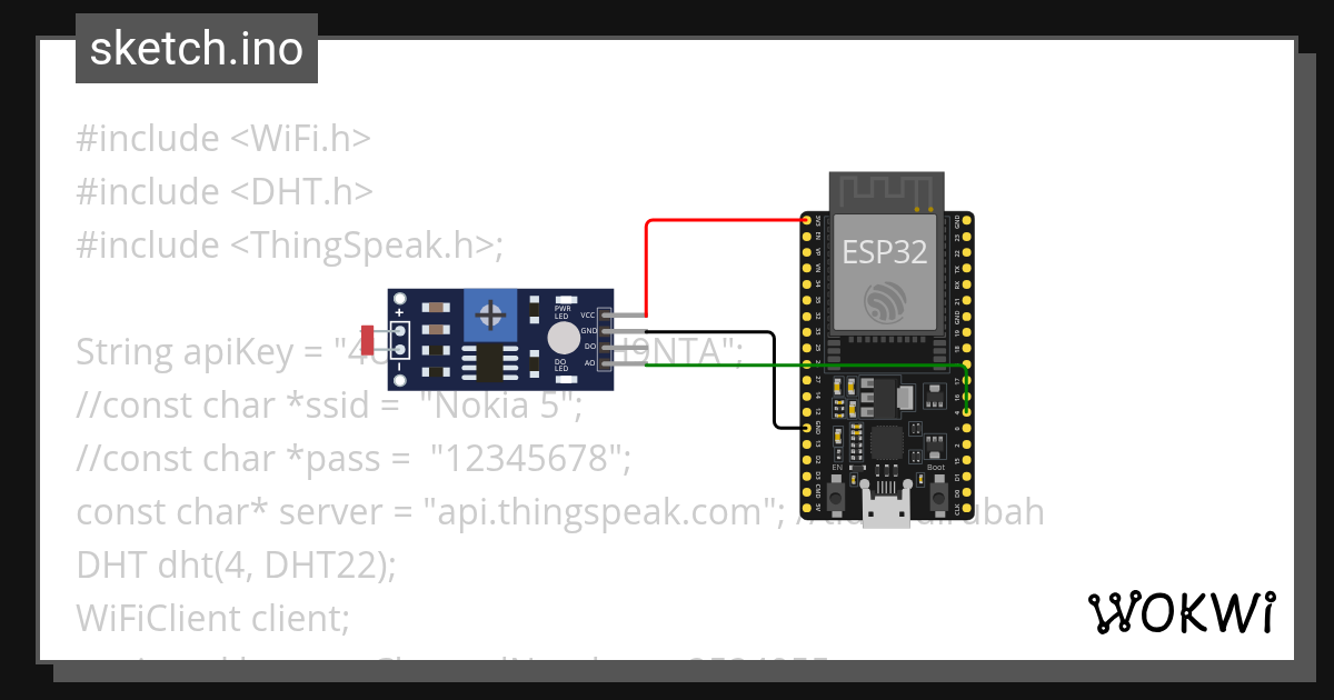 Ldr To Thingspeak Wokwi Esp32 Stm32 Arduino Simulator 