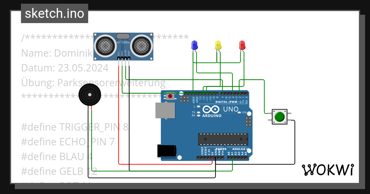 Parksensor - Wokwi ESP32, STM32, Arduino Simulator