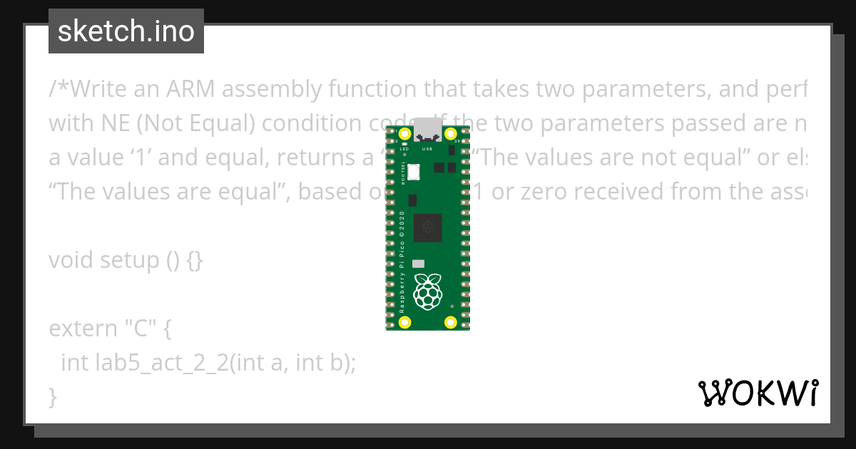 5.6 - Not Equal - Wokwi ESP32, STM32, Arduino Simulator
