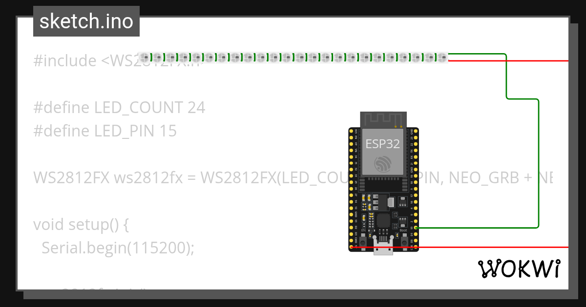 LedStrip - Wokwi ESP32, STM32, Arduino Simulator