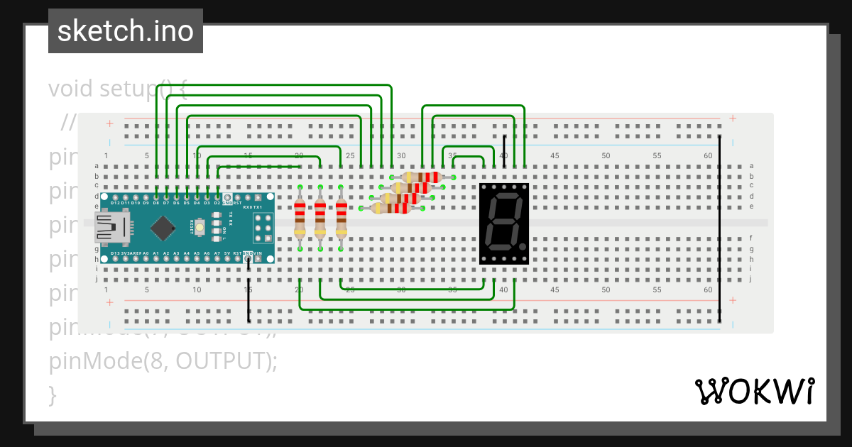 Display de 7 Segmento - Wokwi ESP32, STM32, Arduino Simulator