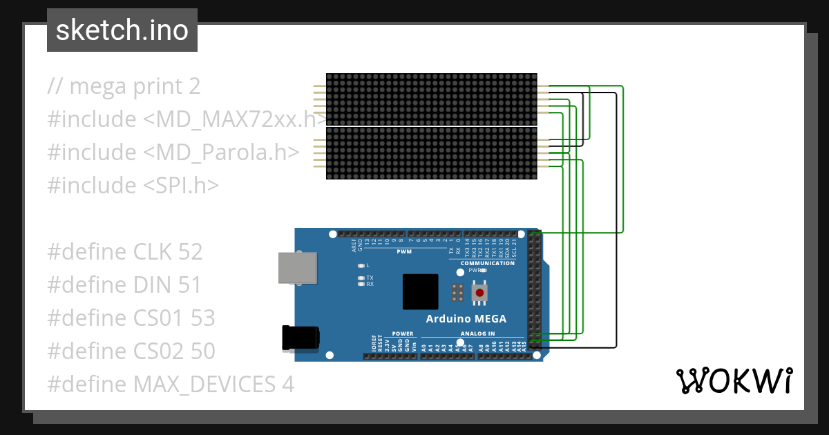 Mega print 2 - Wokwi ESP32, STM32, Arduino Simulator