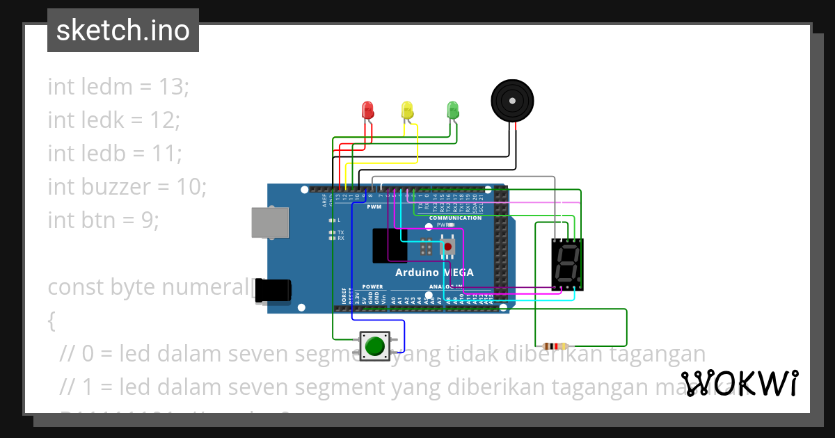 traffic lights with display - Wokwi ESP32, STM32, Arduino Simulator