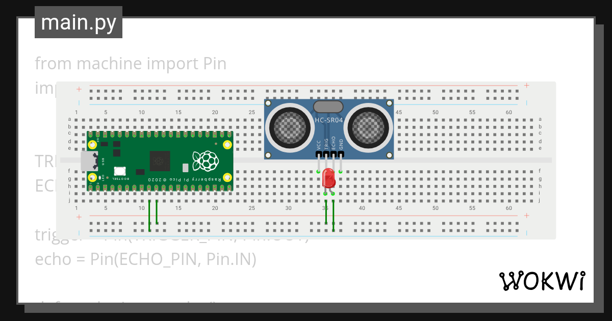 Interfacing Ultrasonic Sensor with Raspberry Pi Pico - SG - Wokwi ESP32 ...