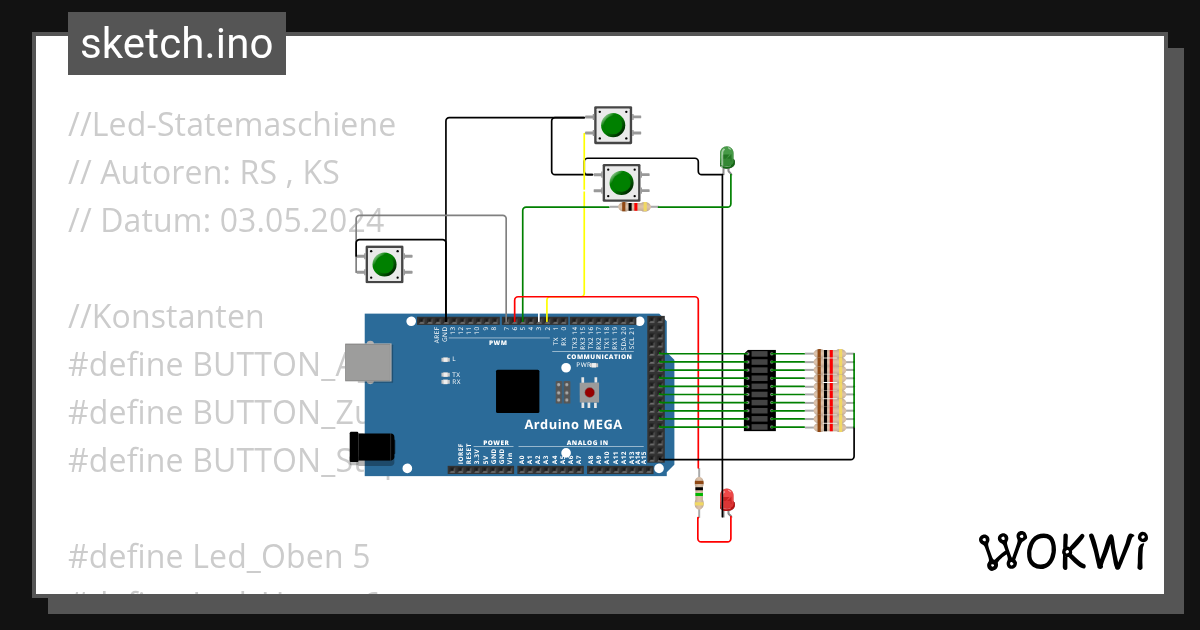 Rollo mit Led Bar - Wokwi ESP32, STM32, Arduino Simulator