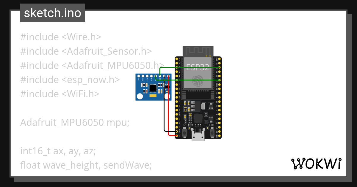 MPU6050 - Wokwi ESP32, STM32, Arduino Simulator
