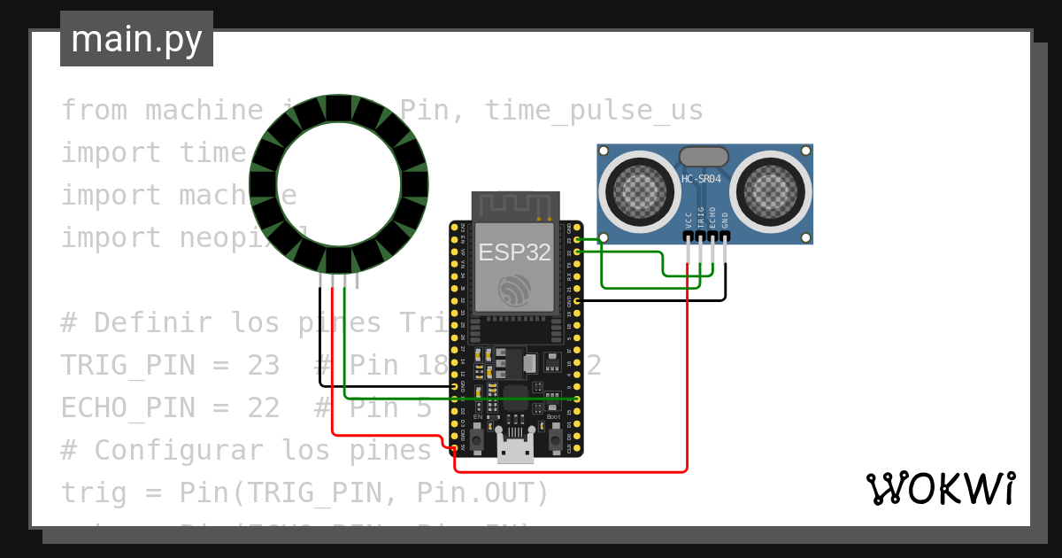 Sensoraparcamiento Wokwi Esp32 Stm32 Arduino Simulator
