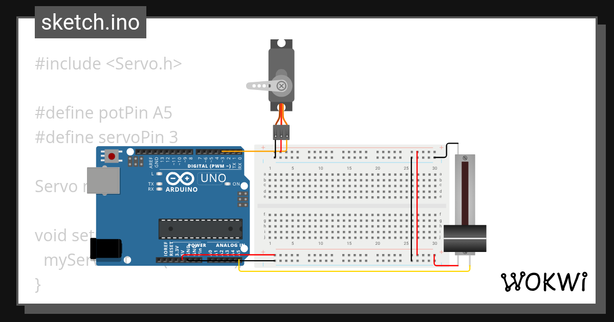 Perc2 Potensiometer And Motor Servo Wokwi Esp32 Stm32 Arduino Simulator 0108
