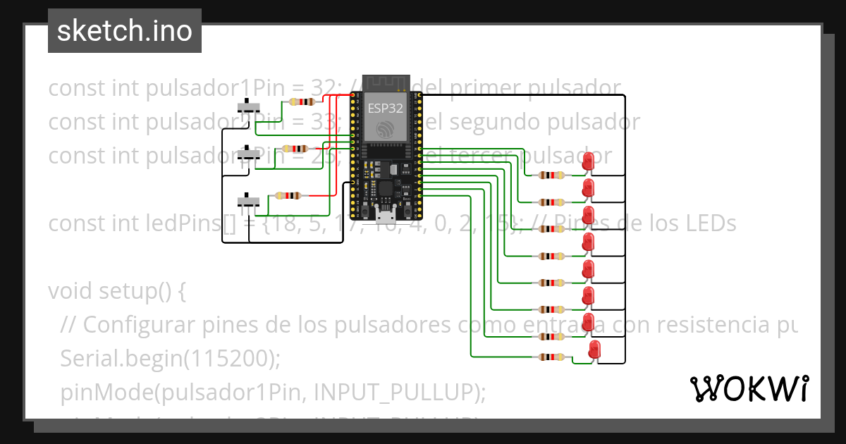 Leds Wokwi Esp32 Stm32 Arduino Simulator 3137