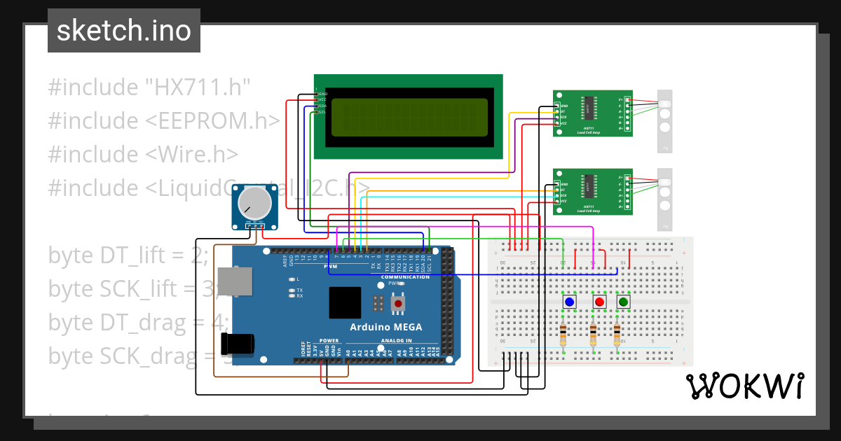 Medidor fuerzas - Wokwi ESP32, STM32, Arduino Simulator
