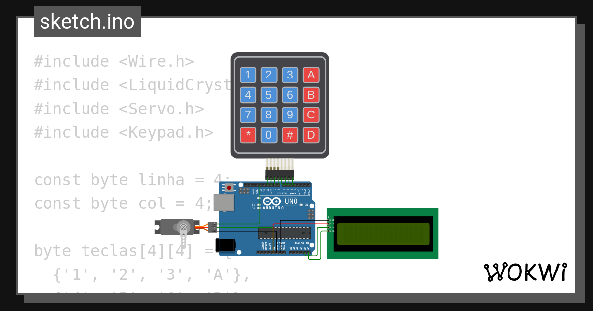 Portão Com Display E Servo Wokwi Esp32 Stm32 Arduino Simulator 1328