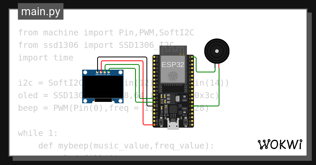 函数蜂鸣器 Wokwi Esp32 Stm32 Arduino Simulator 