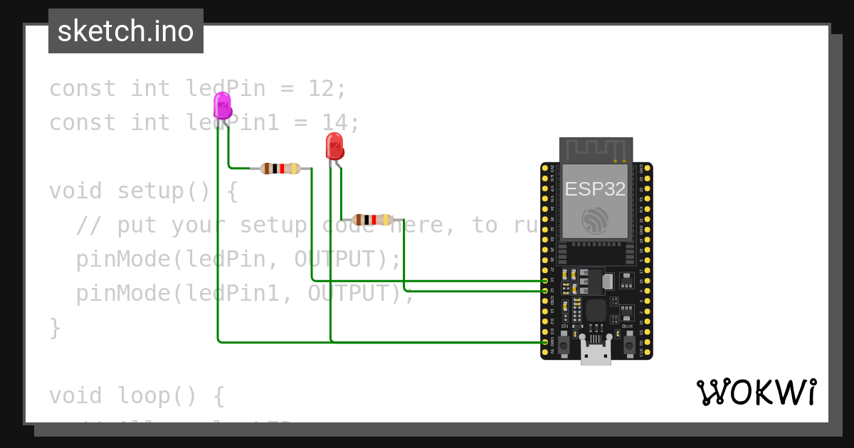 Clignoter Led Ex1 Wokwi Esp32 Stm32 Arduino Simulator 0999