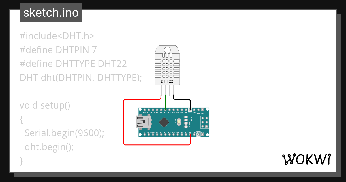 DHT22 - Wokwi ESP32, STM32, Arduino Simulator
