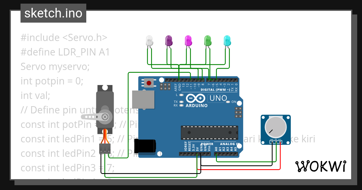 Tugas 6 (Potentiometer & Servo) - Wokwi ESP32, STM32, Arduino Simulator