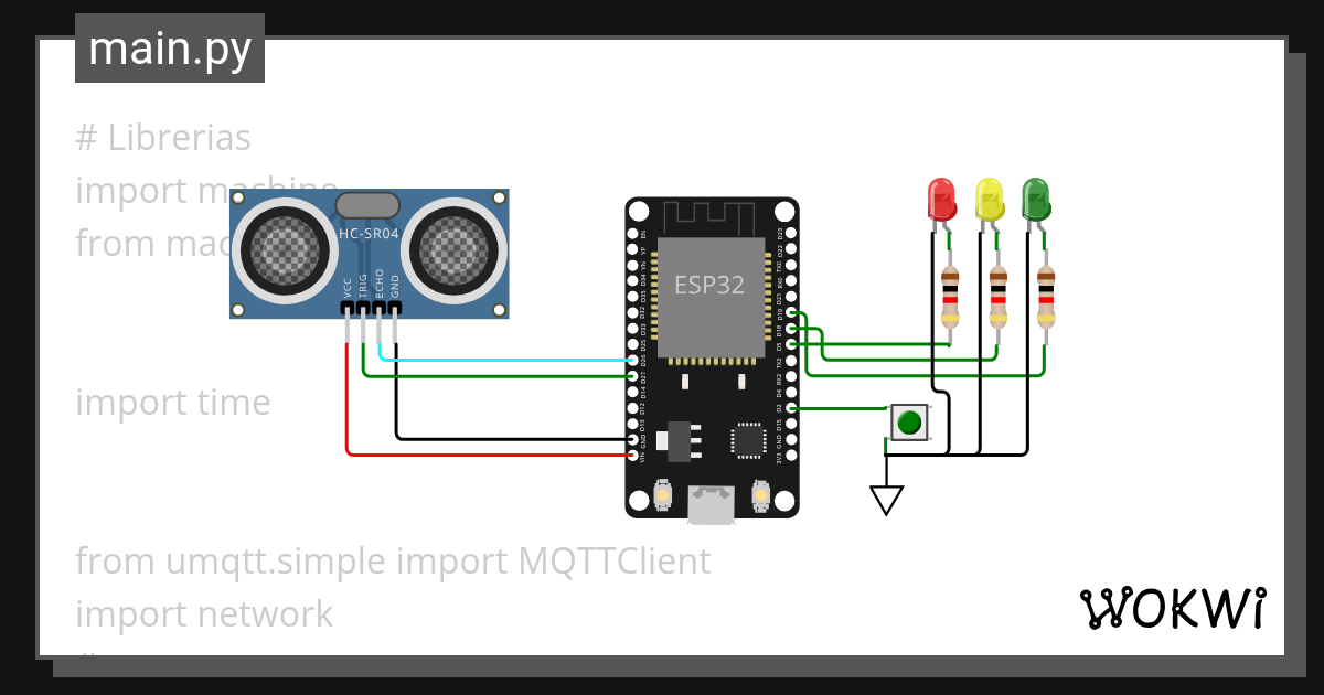 micropython con ultra - Wokwi ESP32, STM32, Arduino Simulator