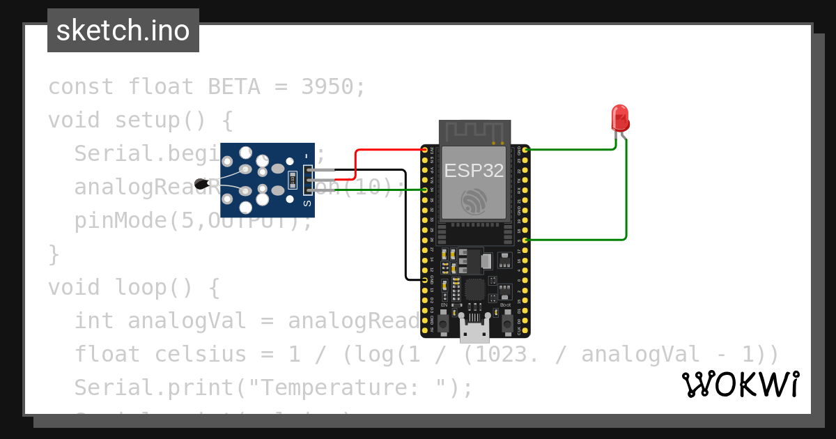 Temperature Sensor With Led Copy Wokwi Esp32 Stm32 Arduino Simulator 8460